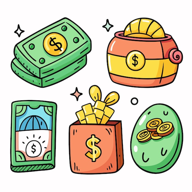 A cartoon illustration of five different ways to depict money | Premium ... A cartoon illustration of five different ways to depict money | Premium ...