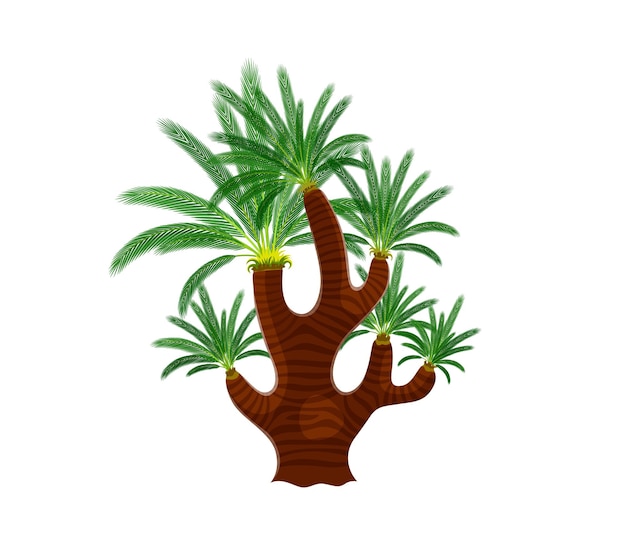 Premium Vector Cartoon Jungle Rainforest Tree Tropical Plant