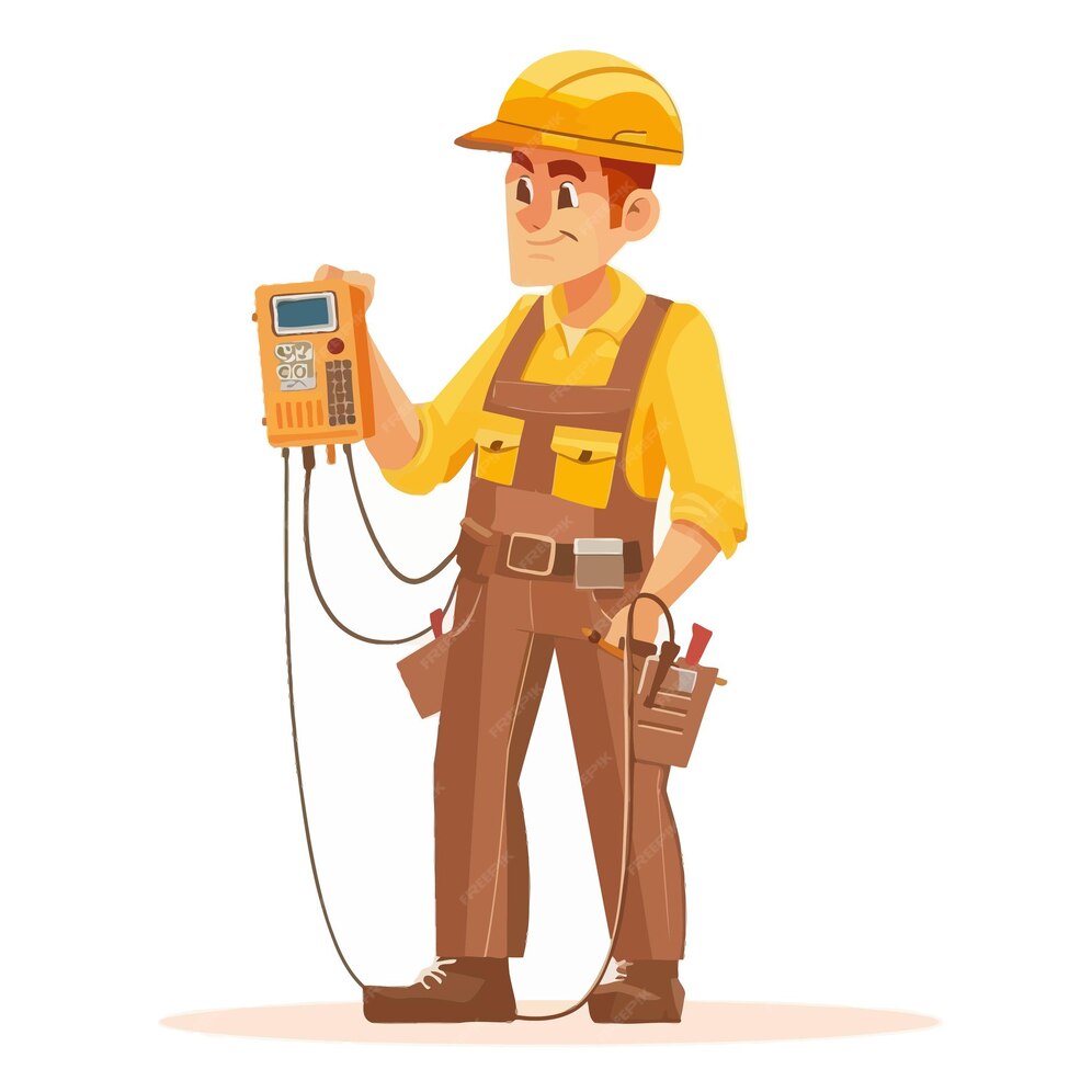 Premium Vector A Cartoon Of A Man Holding A Phone With A Picture Of A
