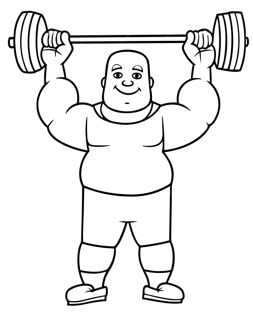 Premium Vector A Cartoon Man Lifting A Barbell
