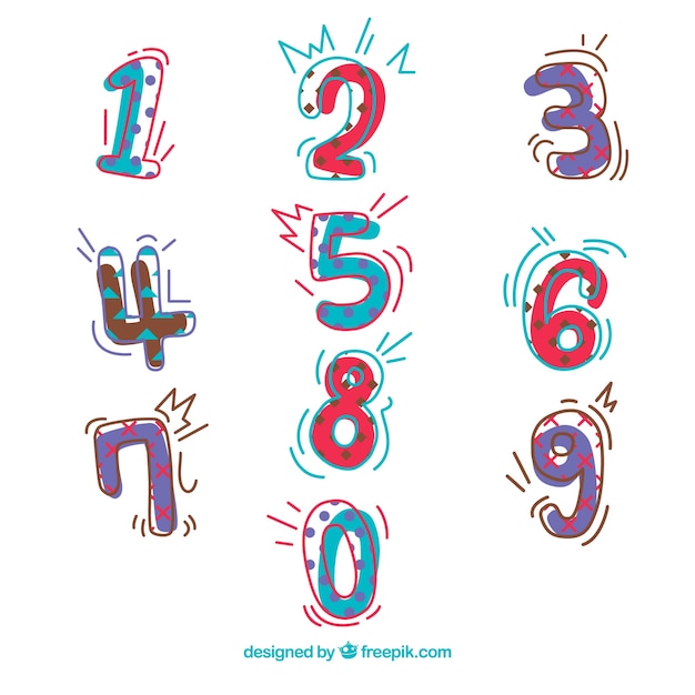 Premium Vector | Cartoon number collection with colorful style Premium Vector | Cartoon number collection with colorful style