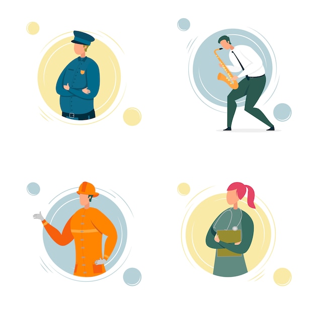 Premium Vector | Cartoon People Character Different Professions Set Premium Vector | Cartoon People Character Different Professions Set