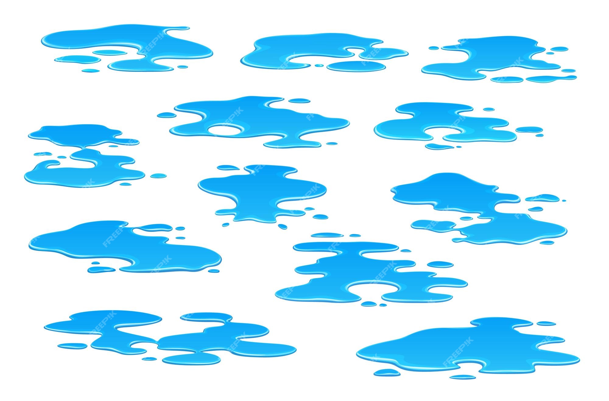 Premium Vector | Cartoon rain water puddles liquid splash leakage ... Premium Vector | Cartoon rain water puddles liquid splash leakage ...