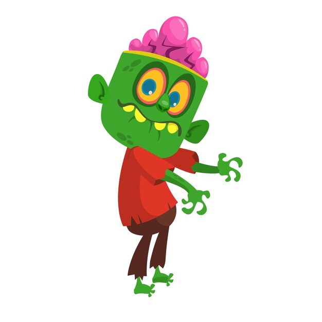 Premium Vector | Cartoon scary zombie halloween vector illustration Premium Vector | Cartoon scary zombie halloween vector illustration