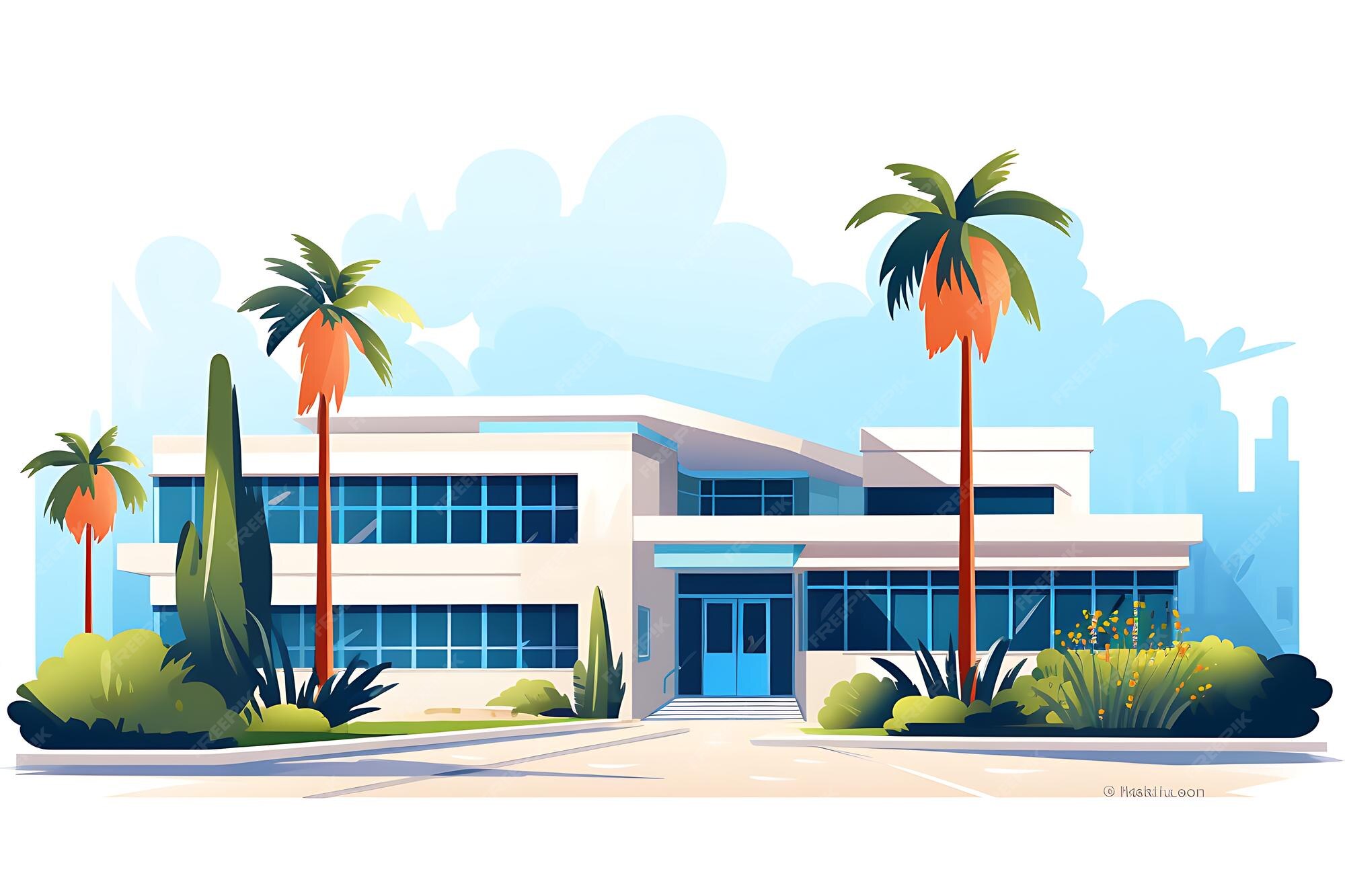 Premium Vector | Cartoon school building illustration Premium Vector | Cartoon school building illustration