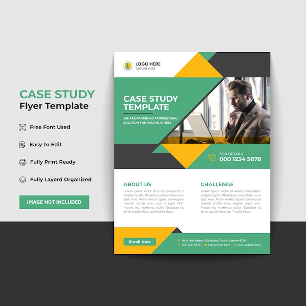 Premium Vector | Case study flyer template design Premium Vector | Case study flyer template design