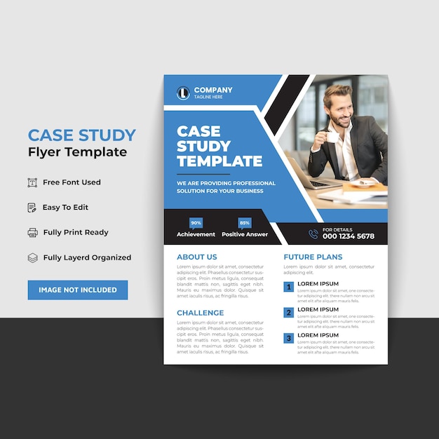 Premium Vector | Case study flyer template design Premium Vector | Case study flyer template design