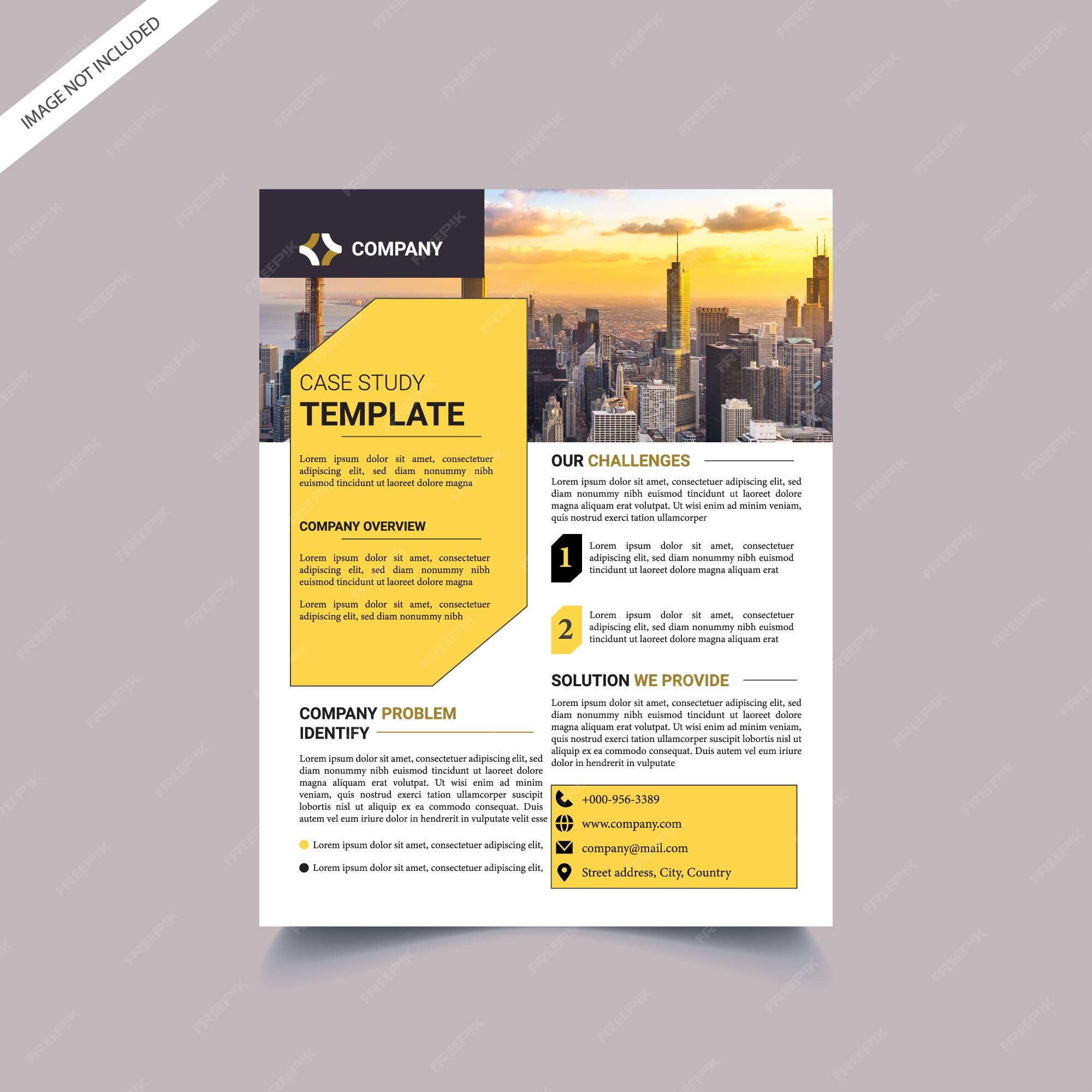 Premium Vector | Case study flyer template Premium Vector | Case study flyer template