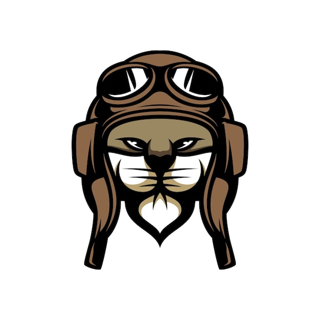 Premium Vector Cat Pilot Mascot Logo Design