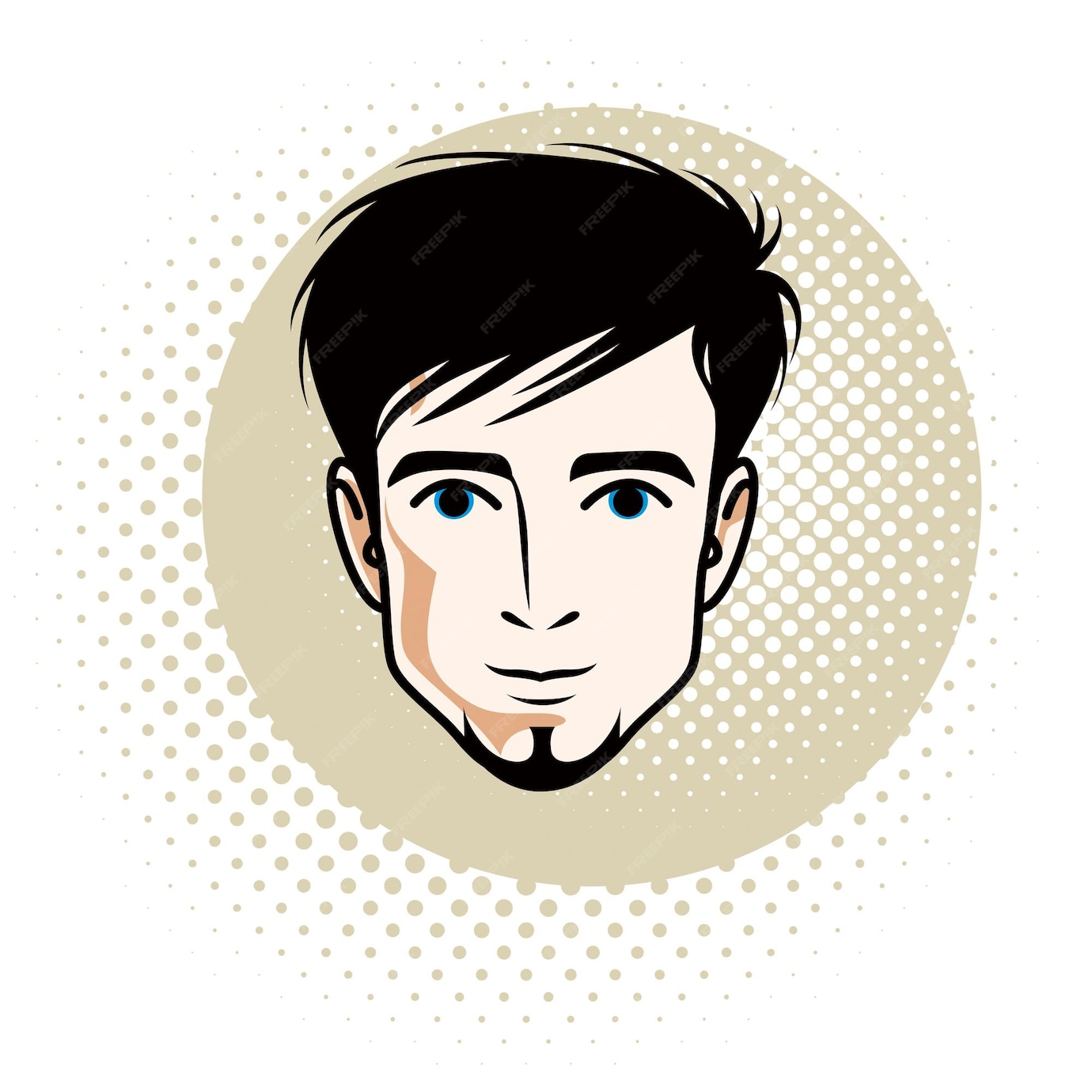 Premium Vector Caucasian Man Face Expressing Positive Emotions
