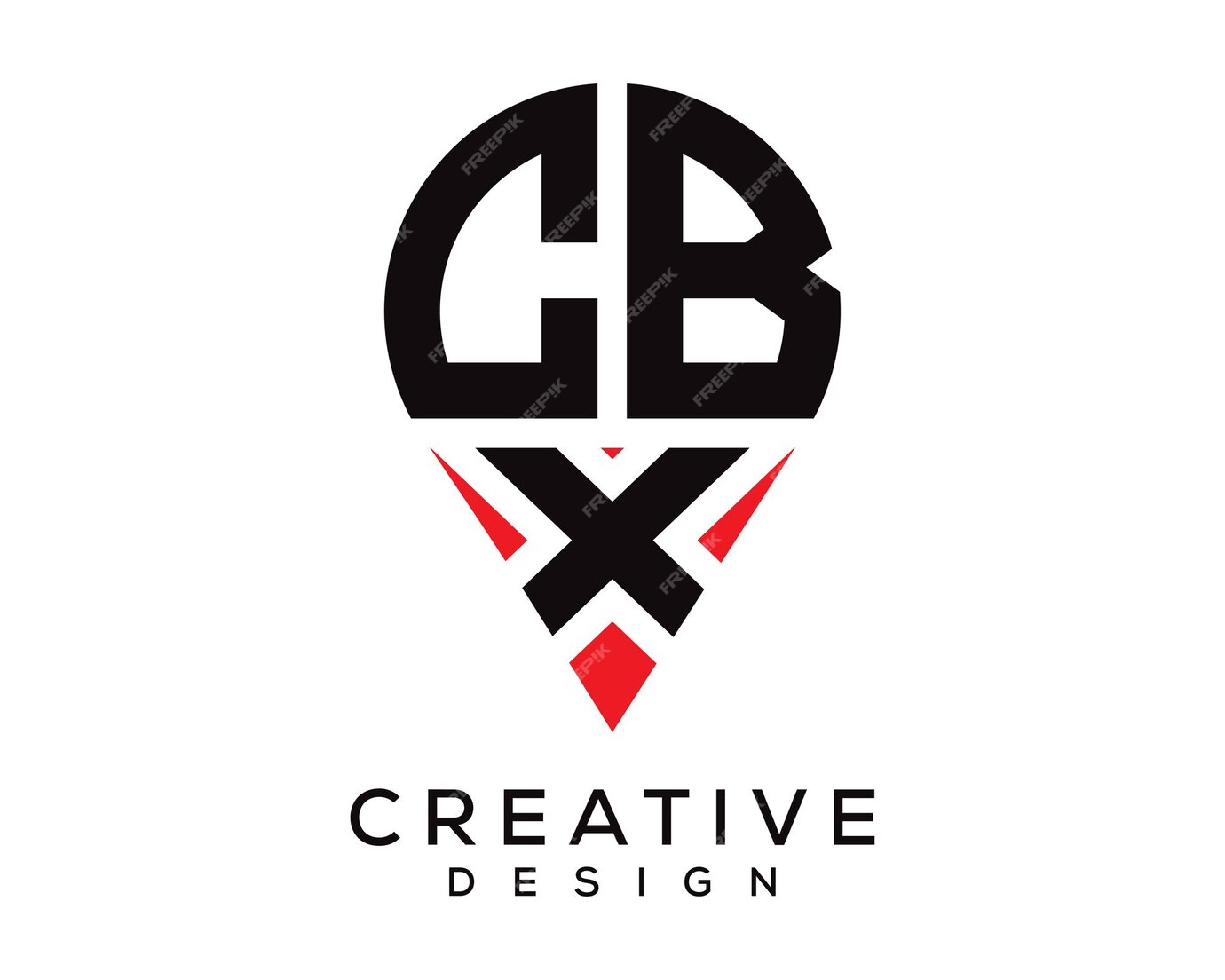 Premium Vector Cbx Letter Location Shape Logo Design