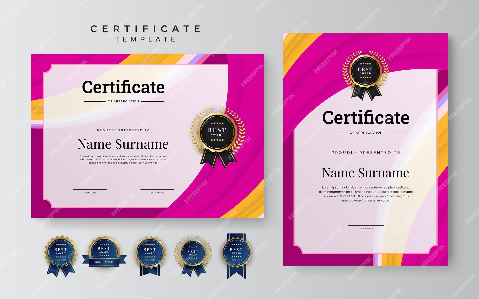 Premium Vector | Certificate template with luxury and modern pattern ... Premium Vector | Certificate template with luxury and modern pattern ...