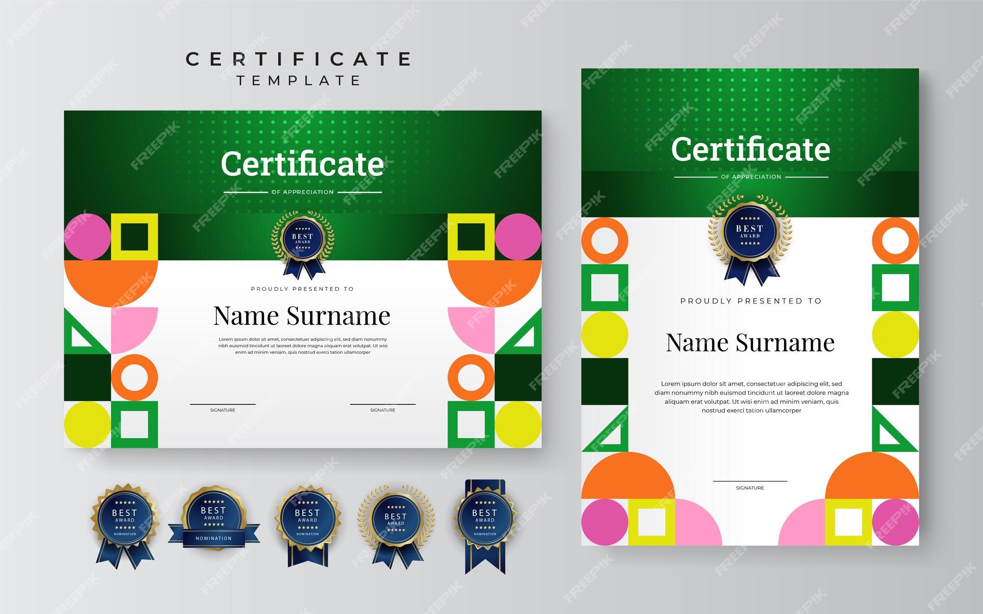 Premium Vector | Certificate template with luxury and modern pattern ... Premium Vector | Certificate template with luxury and modern pattern ...