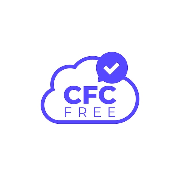 Premium Vector | Cfc free icon with cloud Premium Vector | Cfc free icon with cloud
