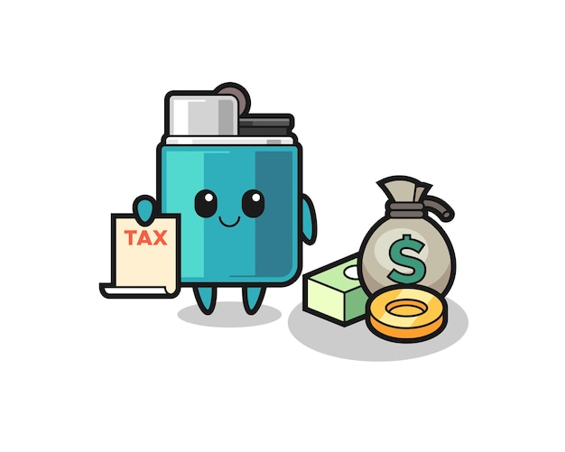 Premium Vector | Character cartoon of lighter as a accountant Premium Vector | Character cartoon of lighter as a accountant