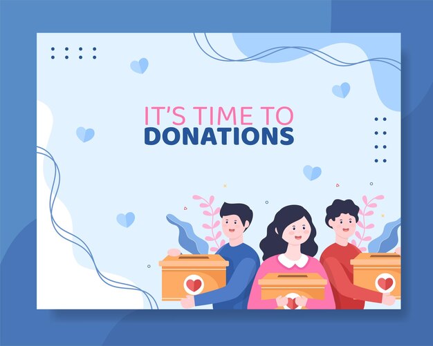 Premium Vector | Charity donation poster template flat cartoon ... Premium Vector | Charity donation poster template flat cartoon ...
