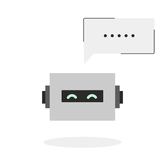 Premium Vector | Chat bot isolated on white and speech bubble. customer ... Premium Vector | Chat bot isolated on white and speech bubble. customer ...