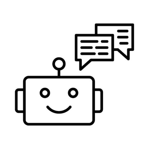 Premium Vector | Chat Bot Line Illustration Premium Vector | Chat Bot Line Illustration