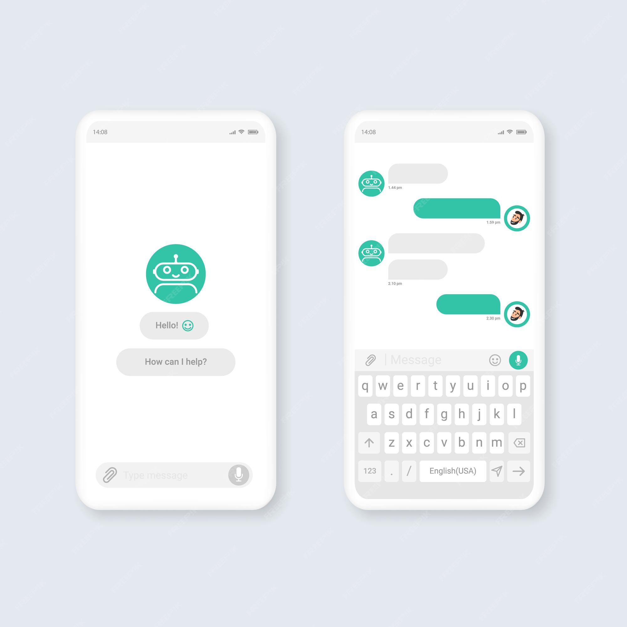 Premium Vector | Chat bot mobile application dialog box template ...