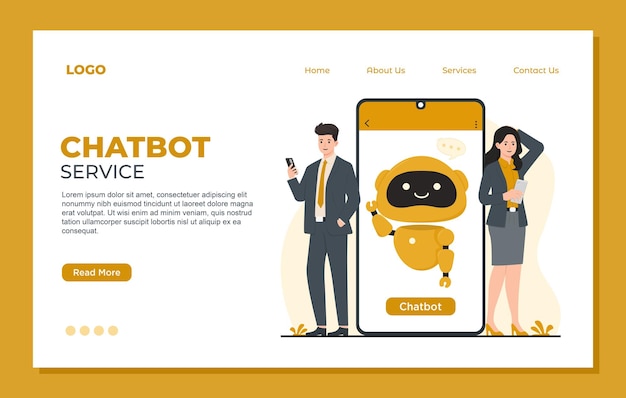 Premium Vector | Chatbot landing page template Flat vector illustration ... Premium Vector | Chatbot landing page template Flat vector illustration ...