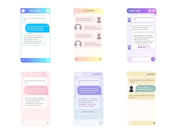 Premium Vector | Chatbot windows set. ligth mode in pastel color. user ...