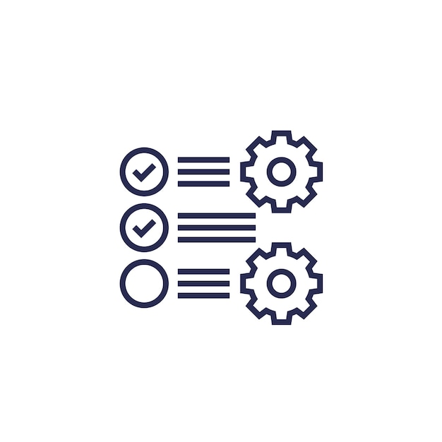 Premium Vector Check List And Gears Icon Project Execution Line Vector