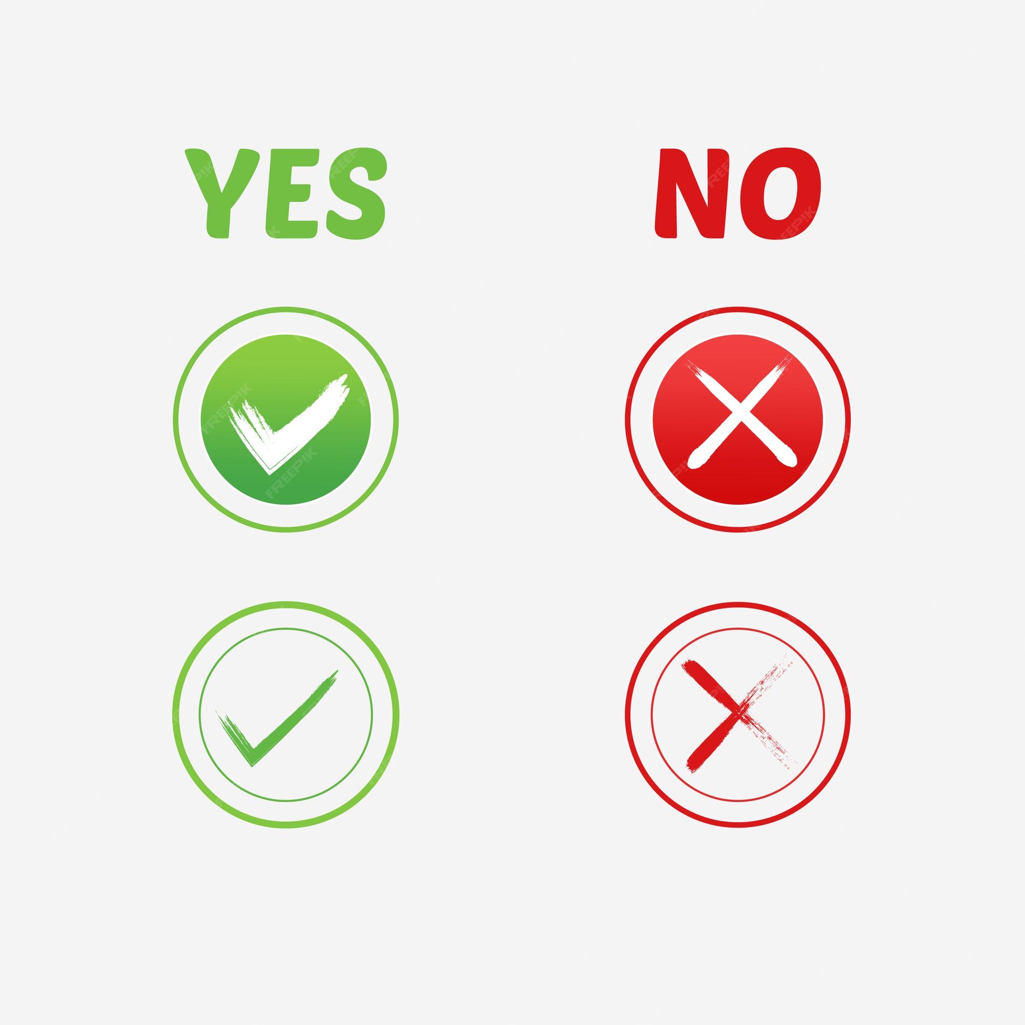 Premium Vector | Check marks tick and cross vector icons yes and no ... Premium Vector | Check marks tick and cross vector icons yes and no ...