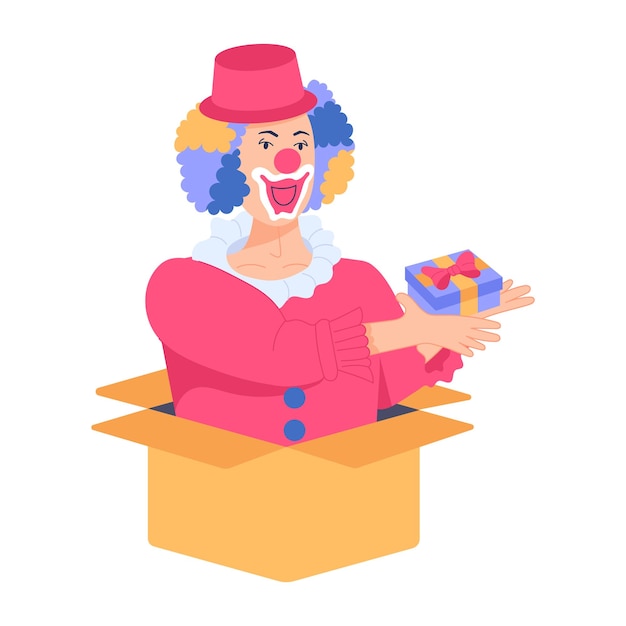 Premium Vector | Check out flat illustration of clown show Premium Vector | Check out flat illustration of clown show