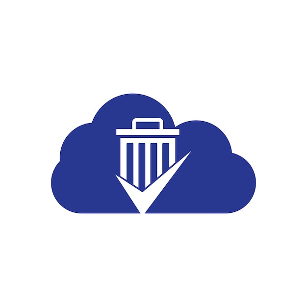 Premium Vector | Check trash cloud shape concept vector logo template Premium Vector | Check trash cloud shape concept vector logo template