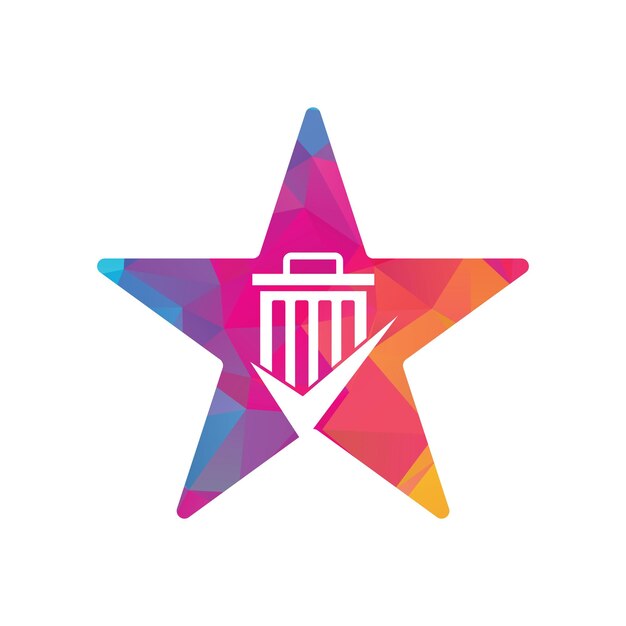 Premium Vector | Check trash star shape concept vector logo template Premium Vector | Check trash star shape concept vector logo template