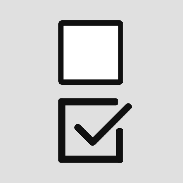 Premium Vector | Checkbox set with blank and checked checkbox line art vector icon for apps and ...