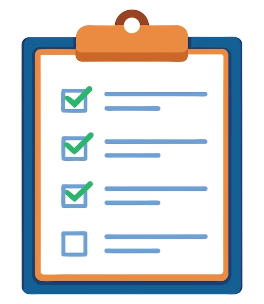 Premium Vector | Checklist with three completed items and one empty ... Premium Vector | Checklist with three completed items and one empty ...