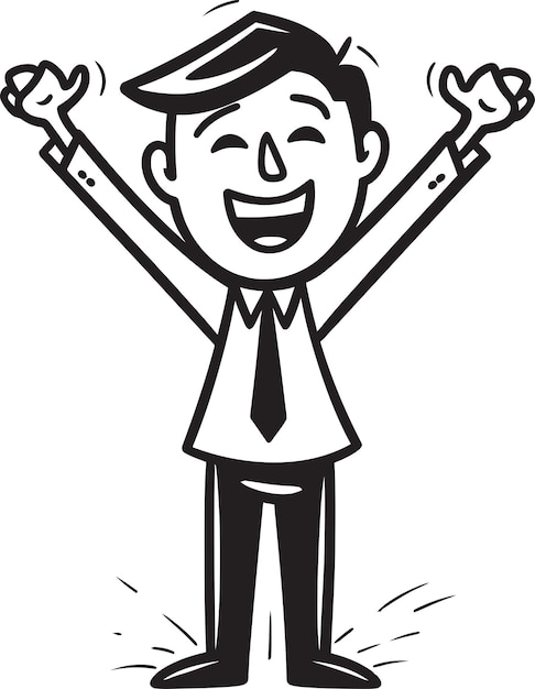 Cheerful Entrepreneur Vector Black Logo Design of Happy Businessman ... Cheerful Entrepreneur Vector Black Logo Design of Happy Businessman ...