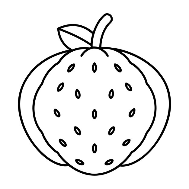 Cherimoya fruit outline coloring page design | Premium AI-generated vector Cherimoya fruit outline coloring page design | Premium AI-generated vector