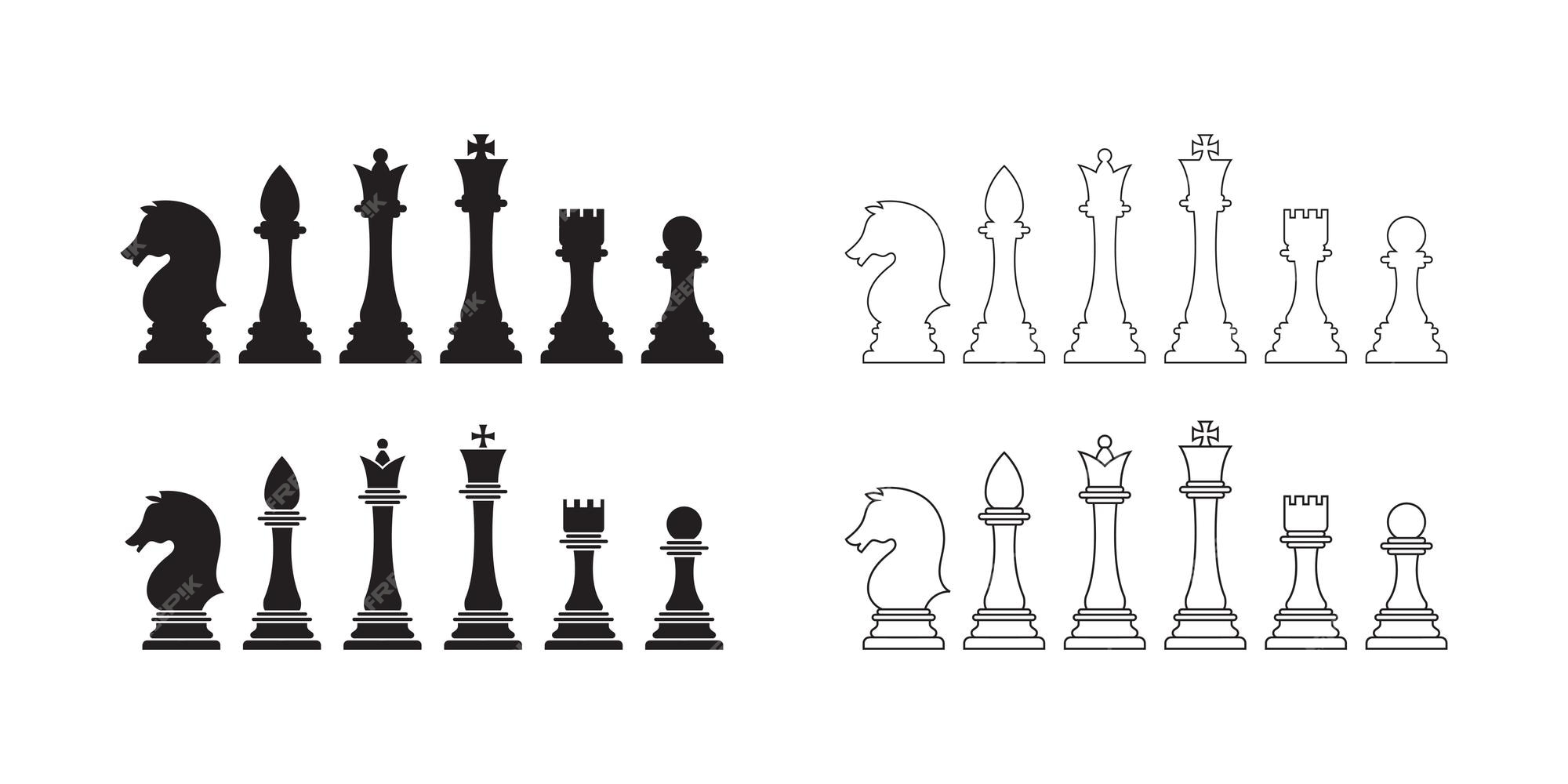 Premium Vector | Chess icon set linear and black chess pieces Vector ... Premium Vector | Chess icon set linear and black chess pieces Vector ...