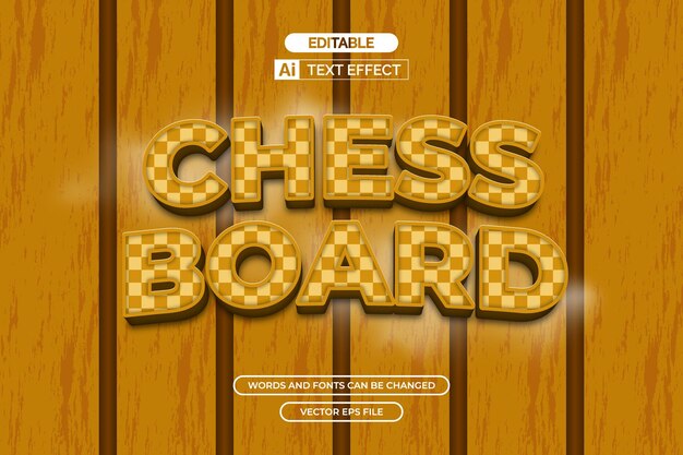 Premium Vector Chessboard Text Effect