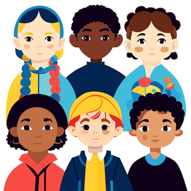 Premium Vector | Children of Different Ethnicities Premium Vector | Children of Different Ethnicities