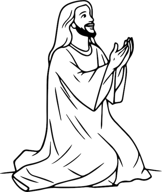 Christian God Jesus Vector Black And White Coloring Page | Premium AI ... Christian God Jesus Vector Black And White Coloring Page | Premium AI ...