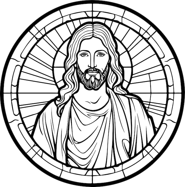Christian God Jesus Vector Black And White Coloring Page | Premium AI ... Christian God Jesus Vector Black And White Coloring Page | Premium AI ...