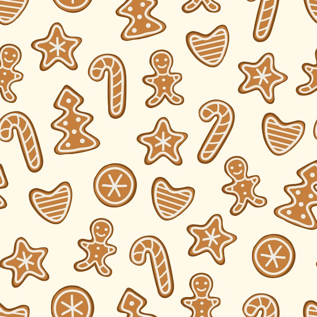 Premium Vector | Christmas cookies seamless pattern Premium Vector | Christmas cookies seamless pattern