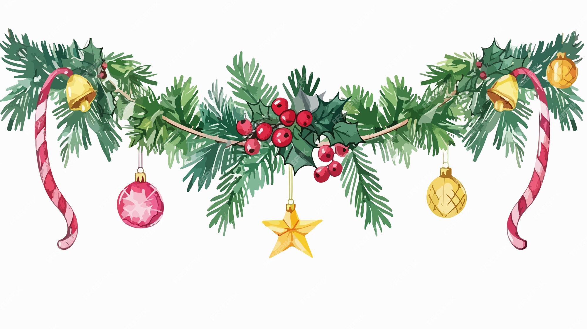 Christmas Garland Hanging Vector Illustration | Premium AI-generated vector Christmas Garland Hanging Vector Illustration | Premium AI-generated vector