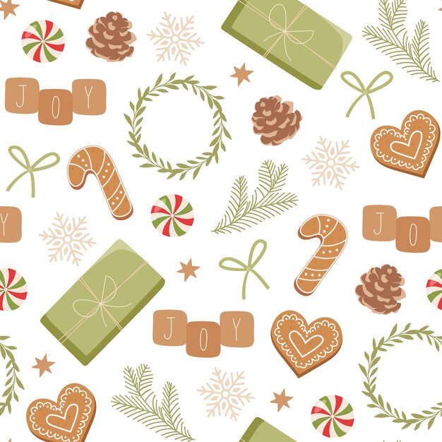 Premium Vector Christmas And Happy New Year Seamless Pattern Design