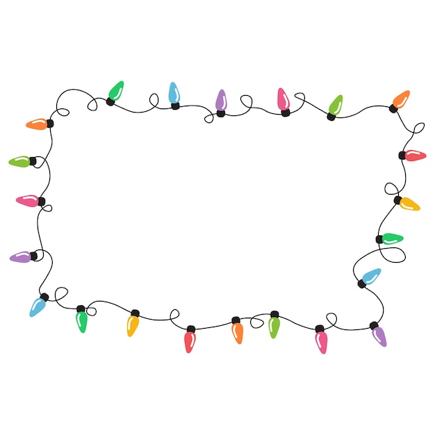 Premium Vector Christmas Lights String Isolated On White Background