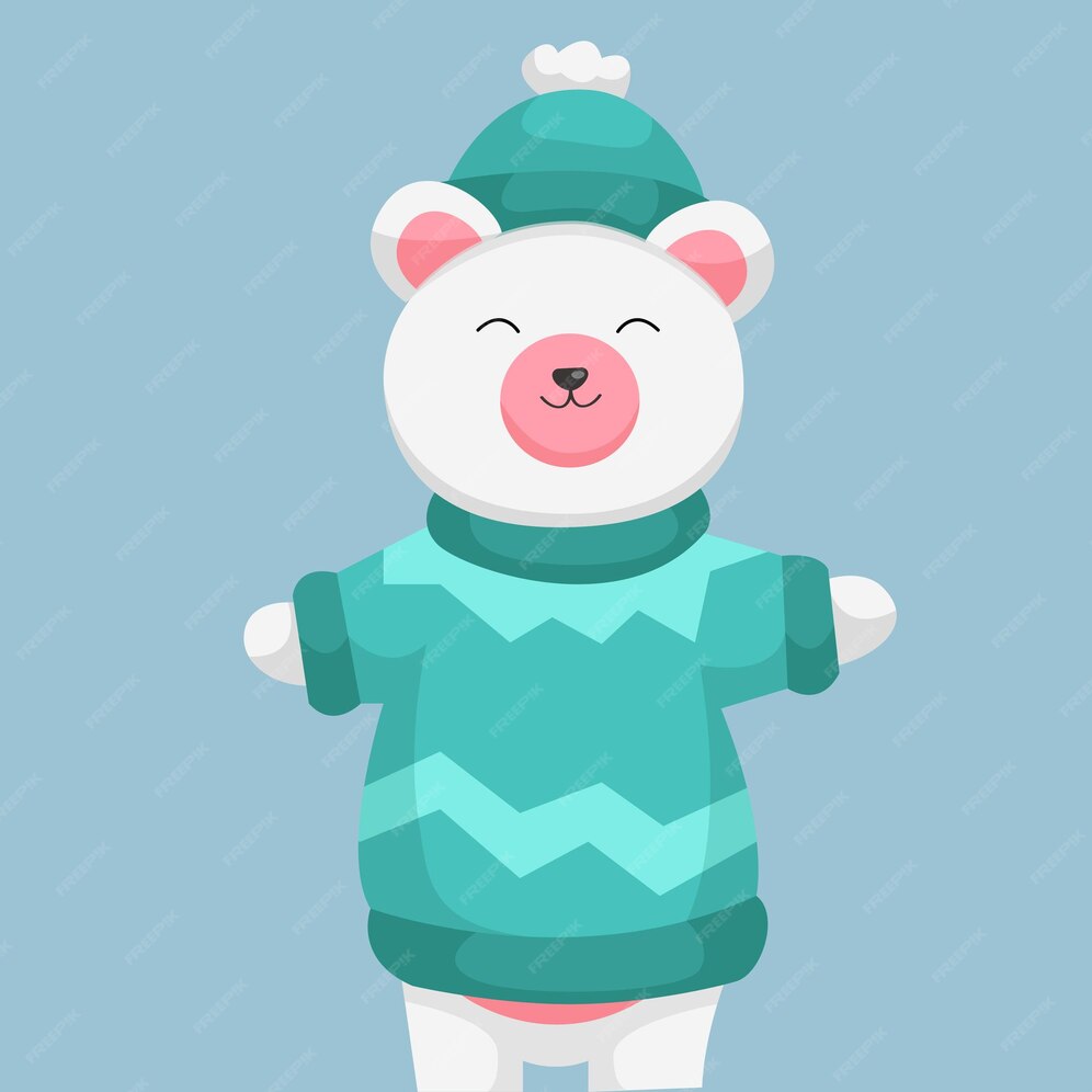 Premium Vector Christmas Polar Bear Character Design Illustration