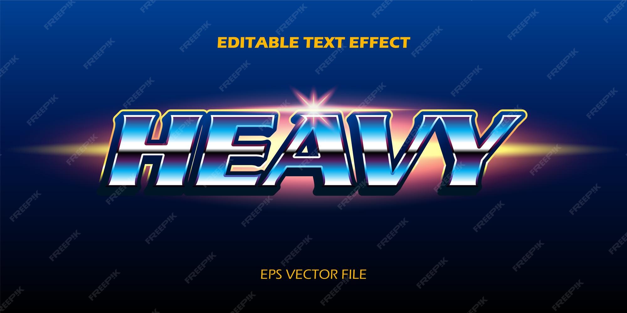 Premium Vector | Chrome editable text effect Premium Vector | Chrome editable text effect