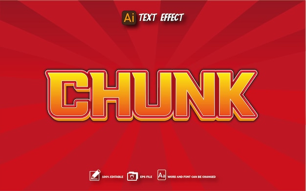 Premium Vector | Chunk text effect editable eps Premium Vector | Chunk text effect editable eps