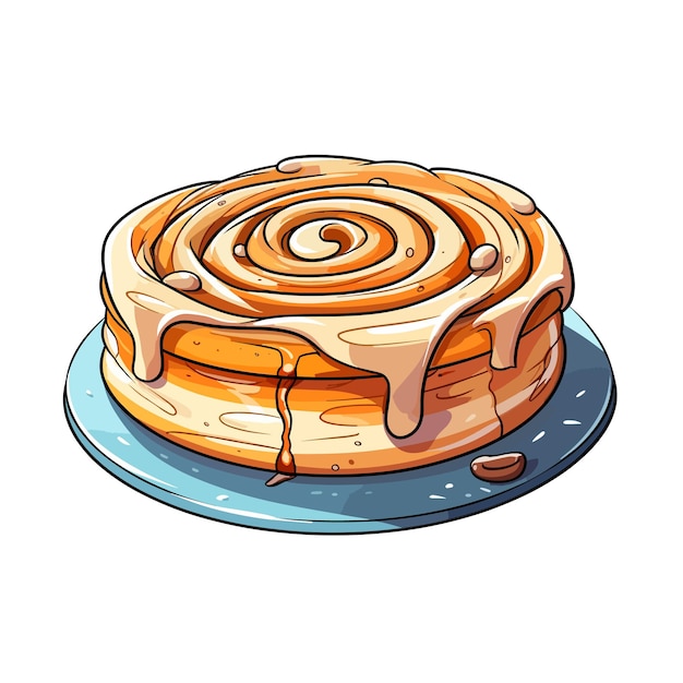 Premium Vector | Cinnamon roll cheesecake cartoon vector illustration Premium Vector | Cinnamon roll cheesecake cartoon vector illustration
