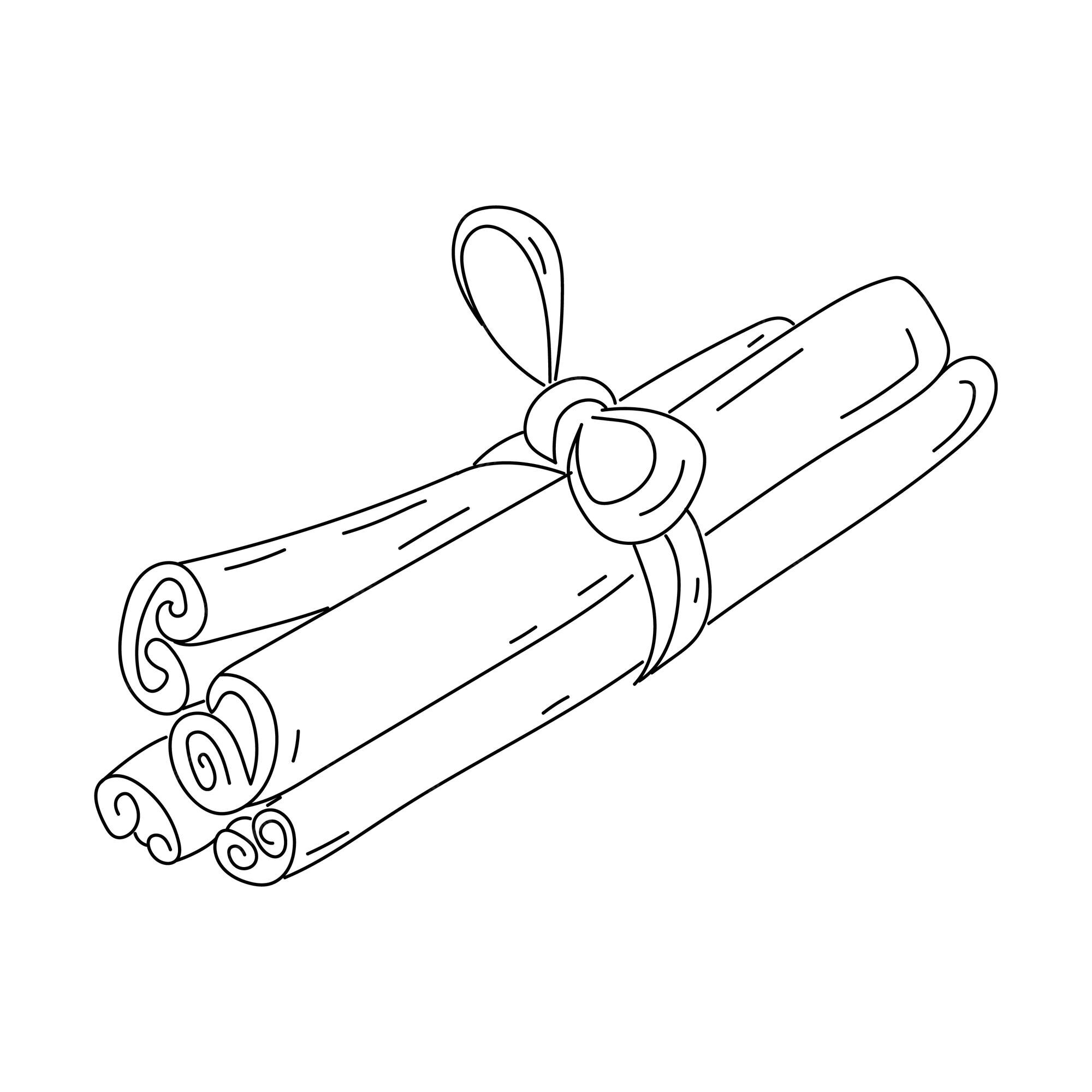 Premium Vector | Cinnamon sticks hand drawn. Editable outline Premium Vector | Cinnamon sticks hand drawn. Editable outline