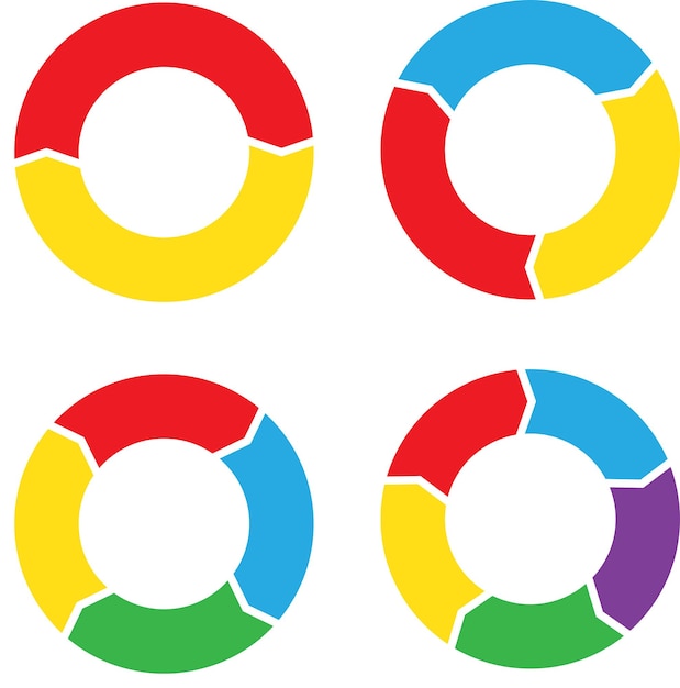 Premium Vector | Circle chart set color Premium Vector | Circle chart set color
