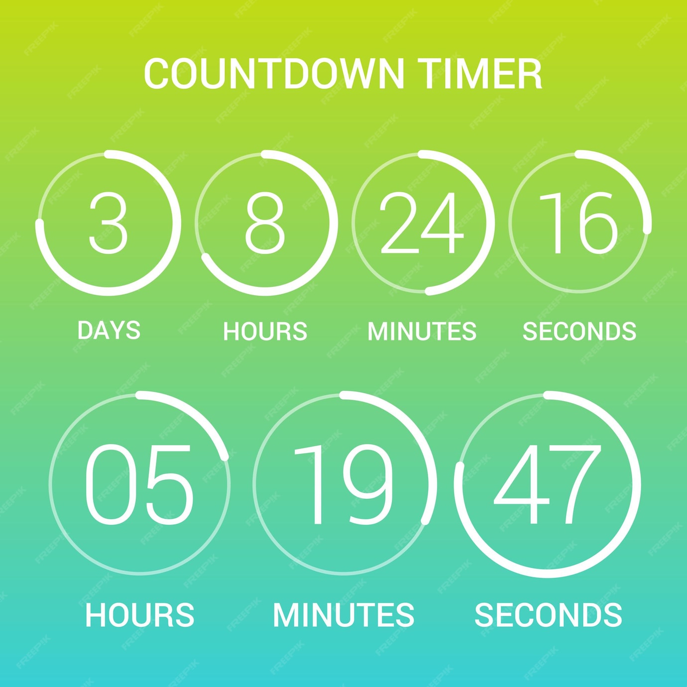 Premium Vector | Circle countdown clock counter timer on gradient ...